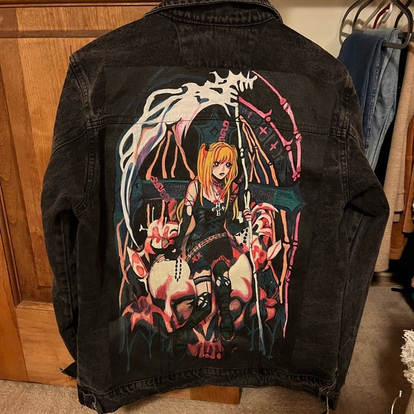 Jackets & Coats | Hand Painted Jean Jacket Death Note Misa | Poshmark